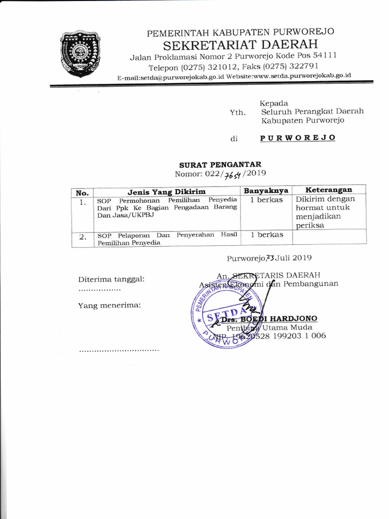 SOP - Tender Masuk Tender Keluar | PDF