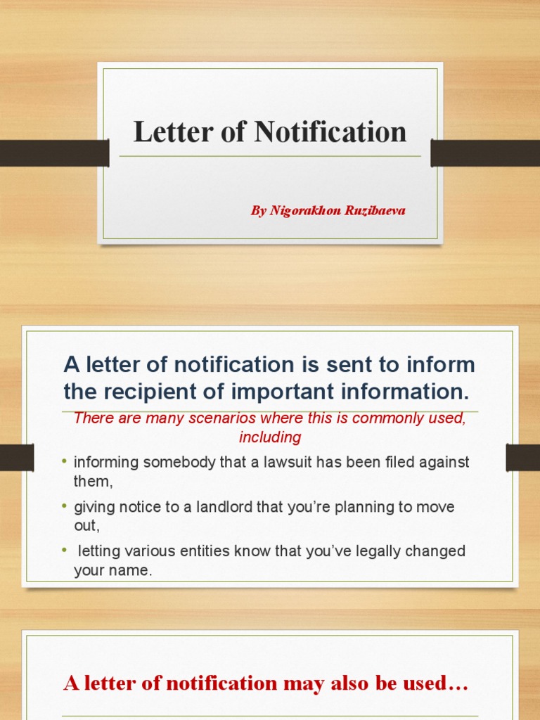 Letter of Notification | PDF | Justice | Crime & Violence