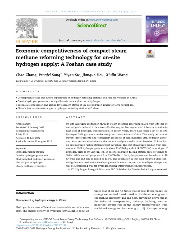 Economic Competitiveness of Compact Steam Methane Reforming Technology ...