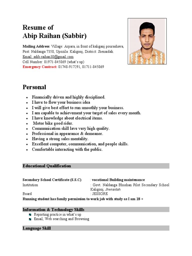 Sabbir CV | PDF
