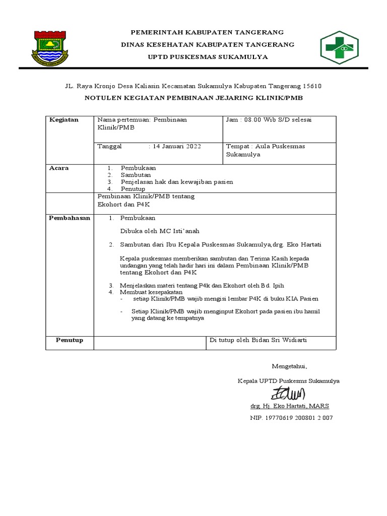 NOTULEN p4k Dan Ekohort | PDF