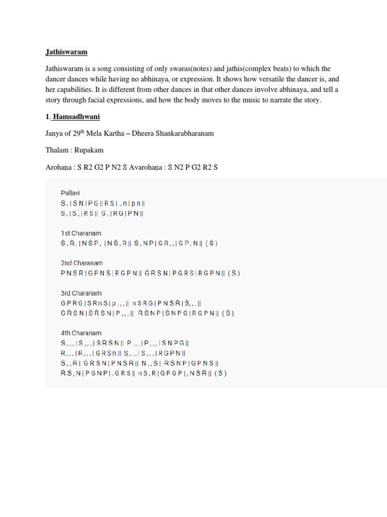 Jathiswaram | PDF | Poetry