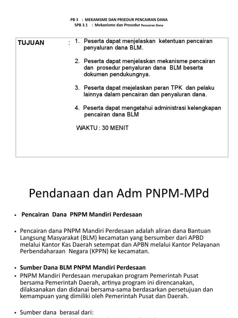Mekanisme Pencairan Dana | PDF