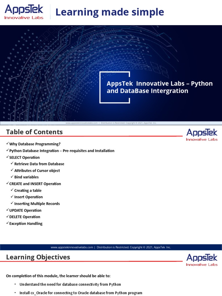 Python DB Integration | PDF | Databases | Data Management