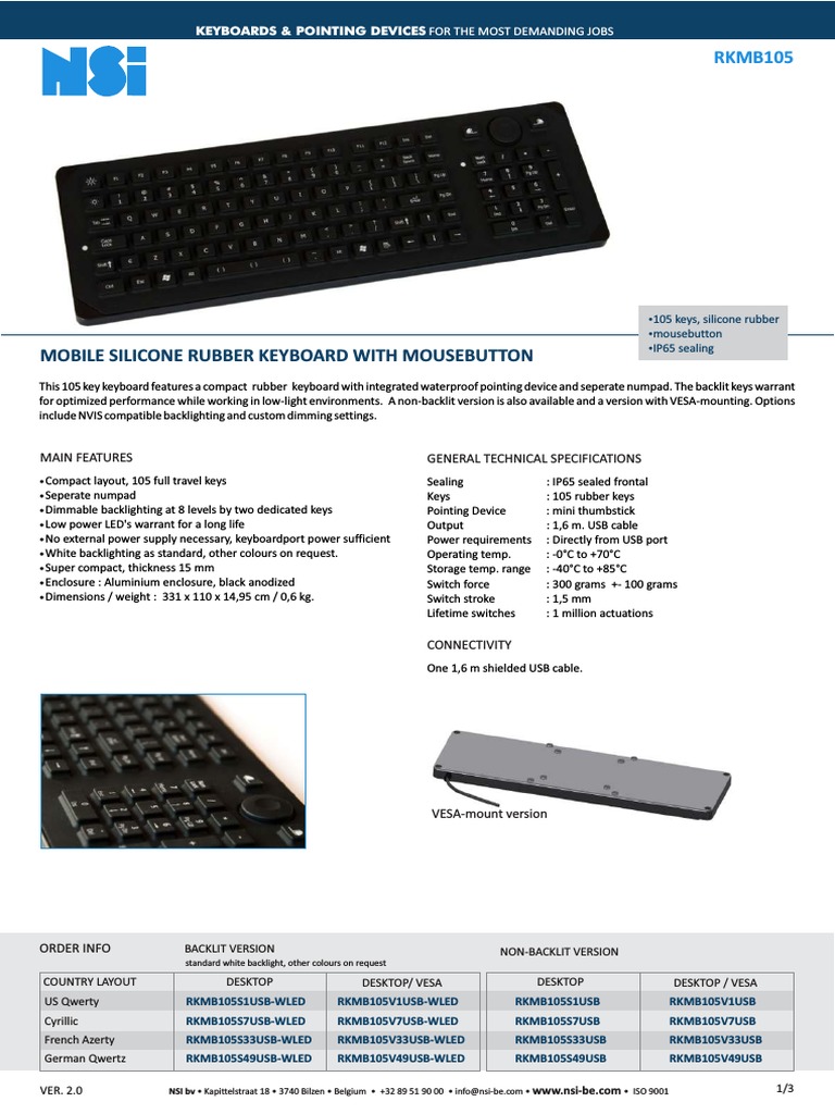 Rkmb105 Mobile Silicone Rubber Keyboard | PDF | Computer Keyboard | Personal Computers