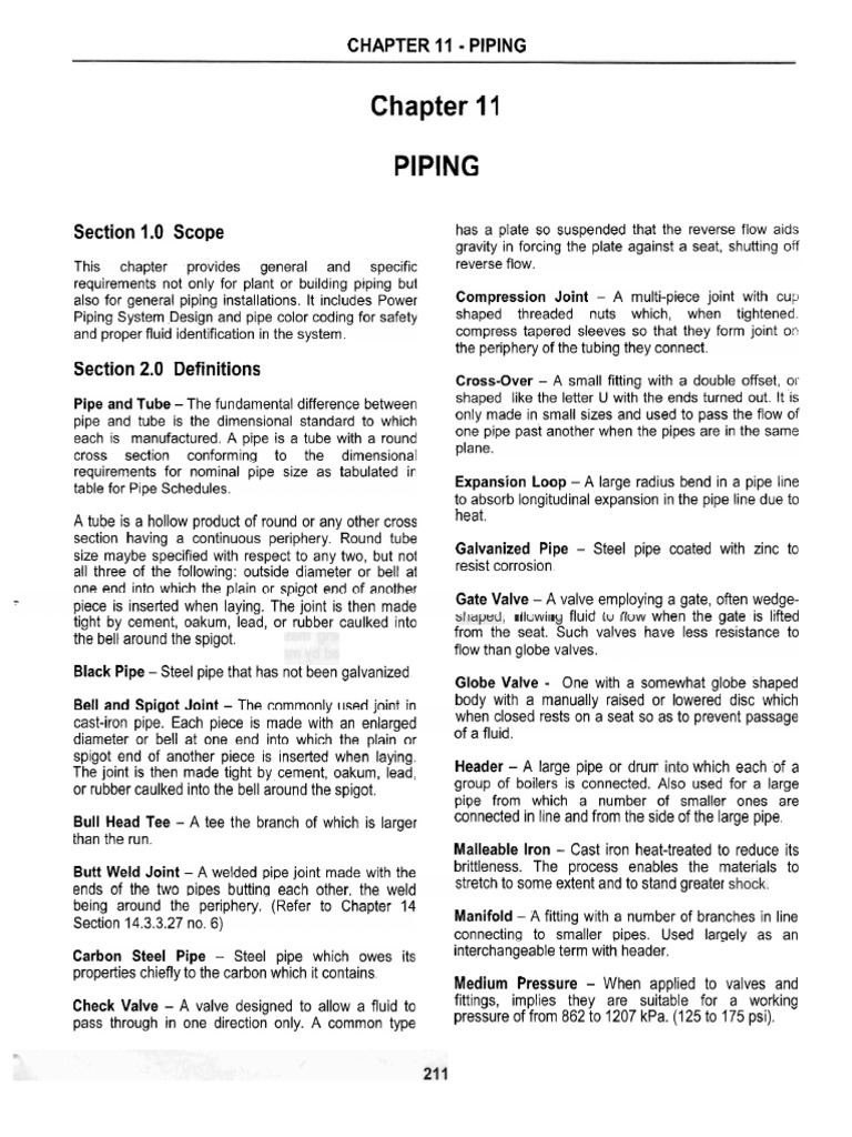 Chapter 11 - Piping | PDF