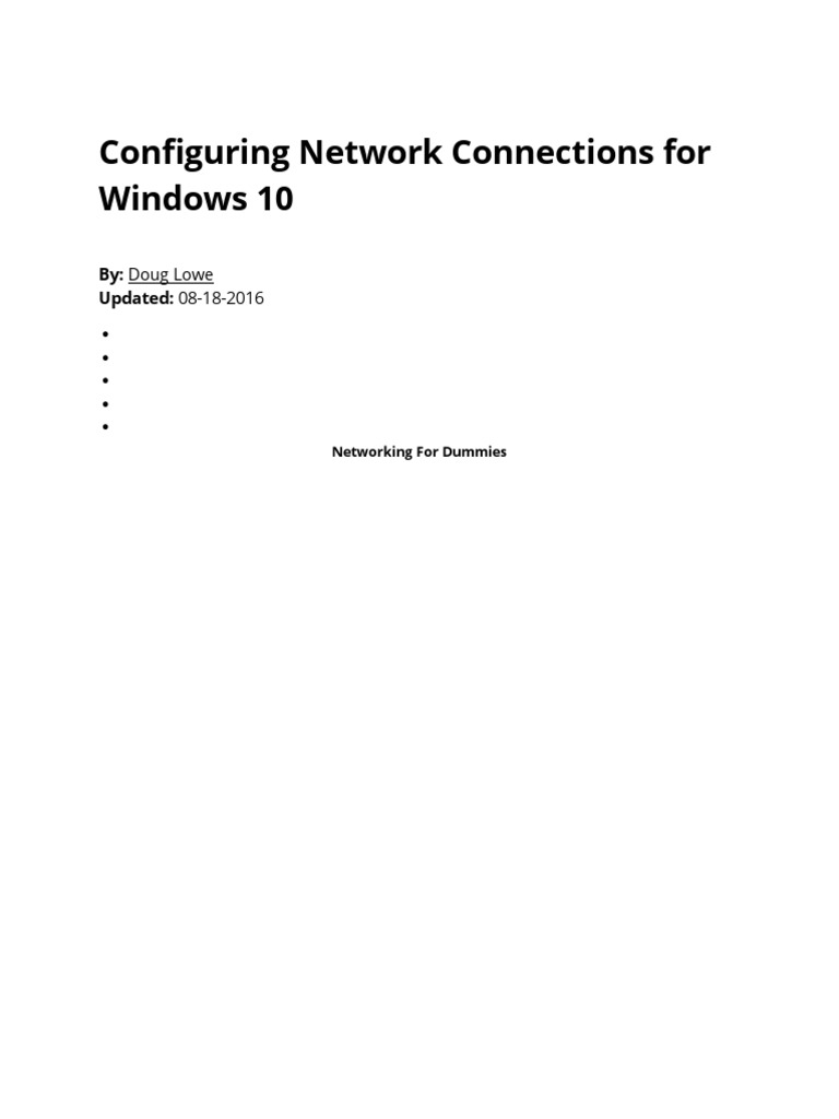 W5-Configuring Network Connections For Windows 10 | PDF | Ip Address | Computer Network