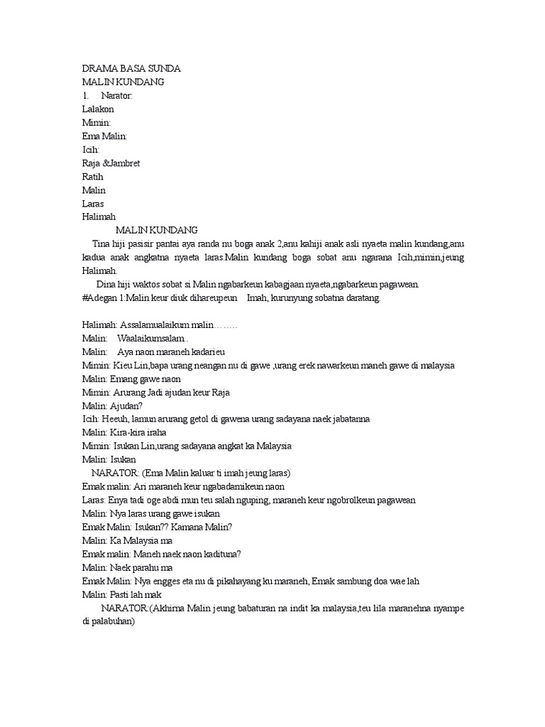 Drama Basa Sunda | PDF