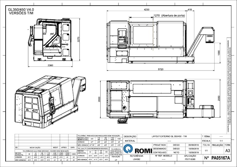 PA05167 Layout Externo Máquina (Machine Layout External) T M | PDF