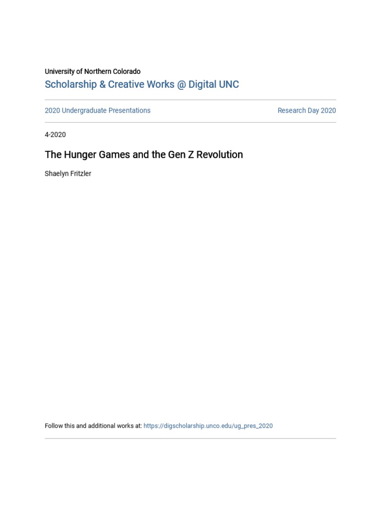 The Hunger Games and The Gen Z Revolution | PDF | The Hunger Games