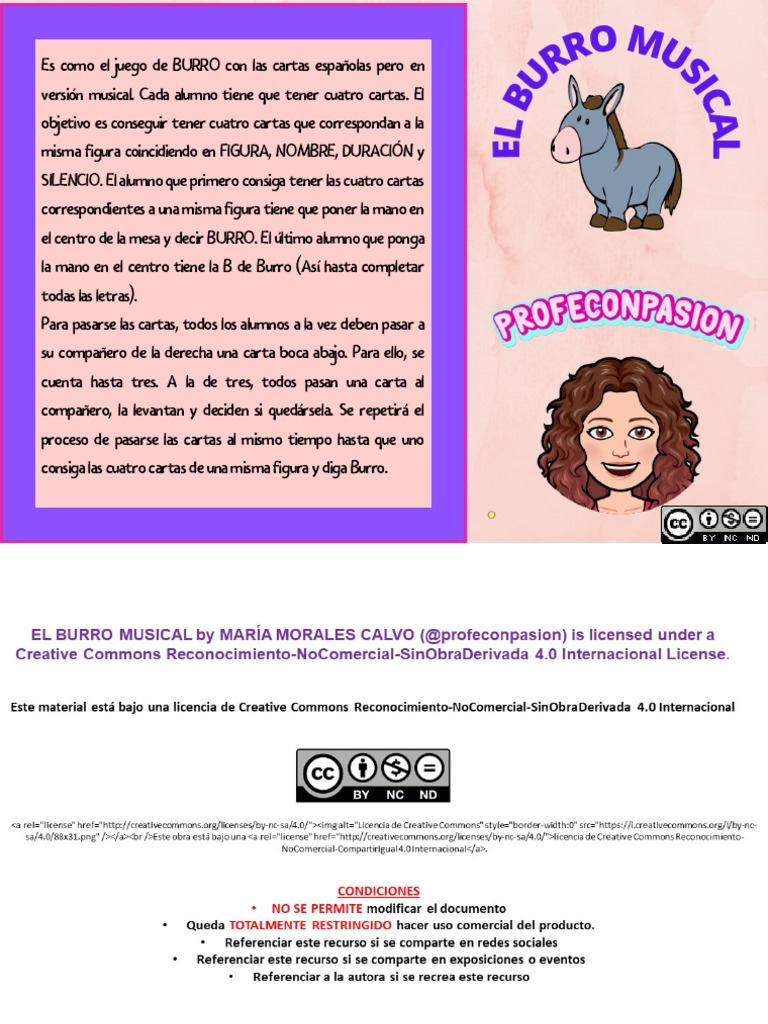 El Burro Musical Espanol | PDF | Notación | Poética