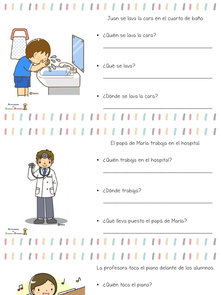 Comprension Lectora Frases Con Dibujos | PDF