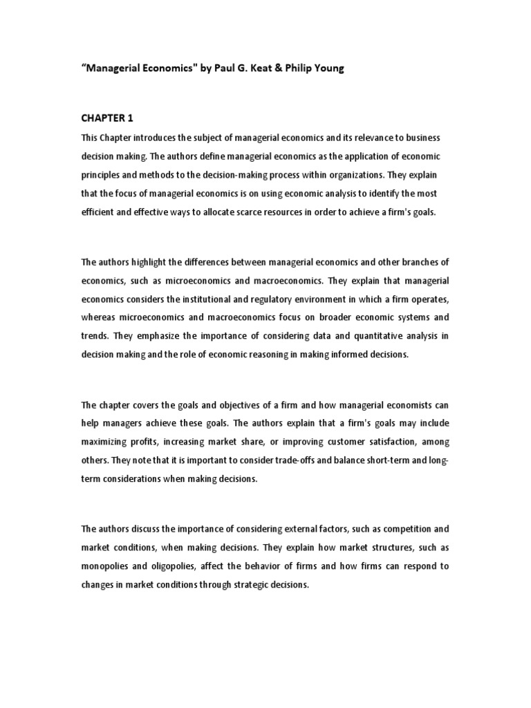 ECONOMICS AND BUSINESS LANDSCAPE ANALYSIS Chapter 1 Chapter 3 PDF