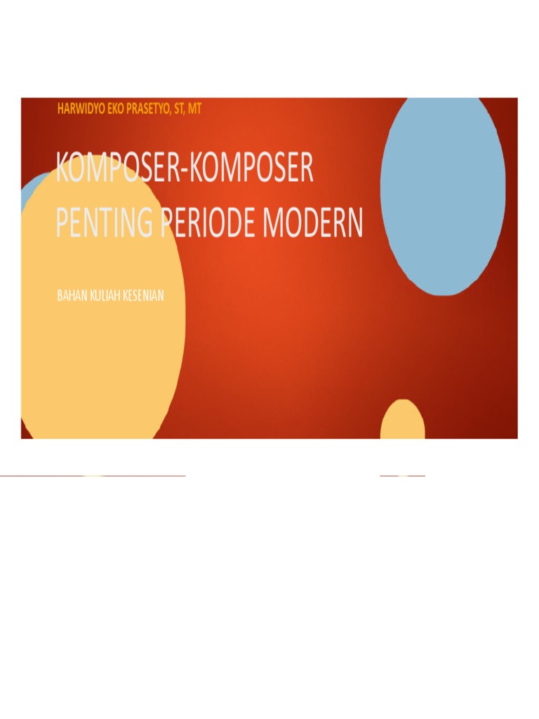 Perkembangan Musik Modern di Awal Abad ke-20 | PDF