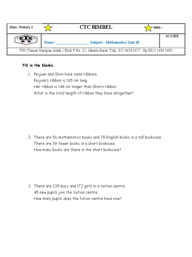 Test Mathematics Unit 10 | PDF