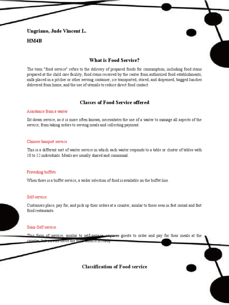 Overview of Food Service Operations | PDF | Foodservice | Waiting Staff