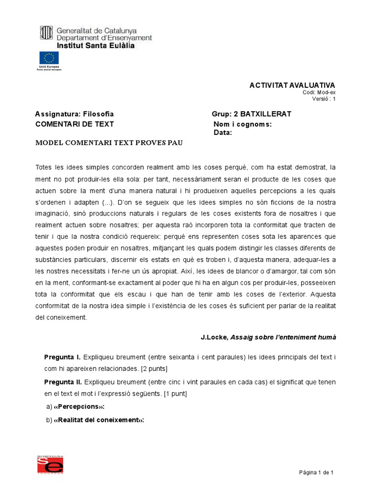 Comentari Text Locke | PDF