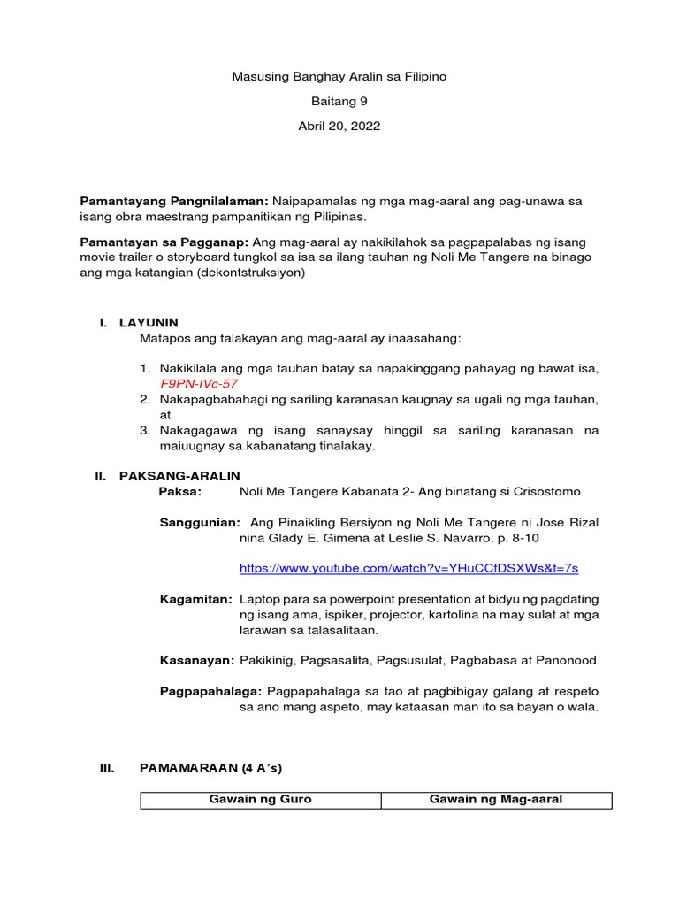 Masusing Banghay Aralin | PDF