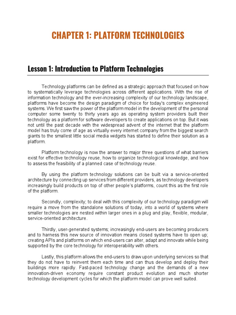 Chapter 1 Platform Technologies | PDF | Cloud Computing | Internet Of ...