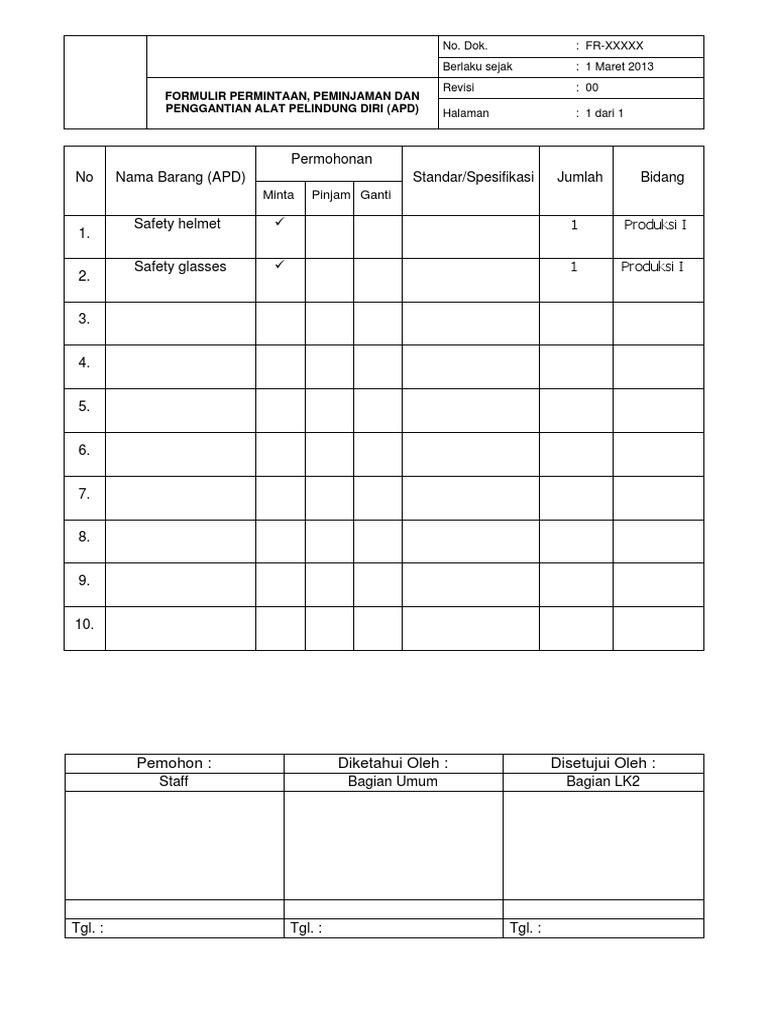Form Pnjam APD | PDF