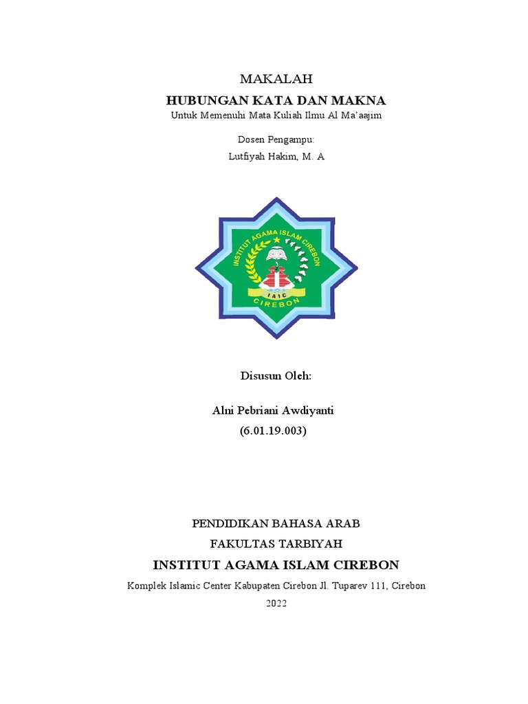 Hubungan Kata Dan Makna - Alni | PDF