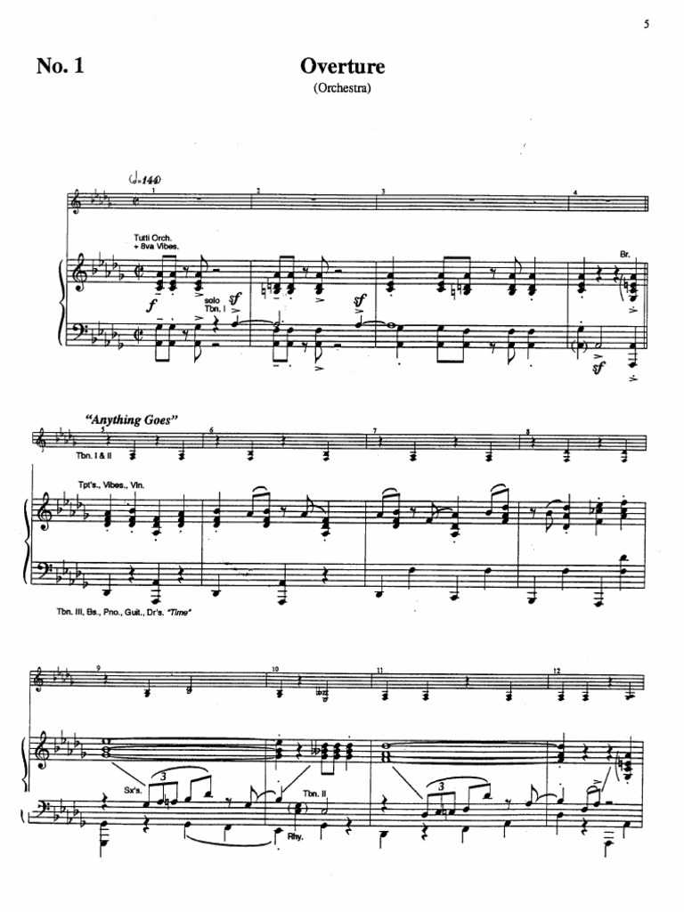 Anything Goes Overture | PDF