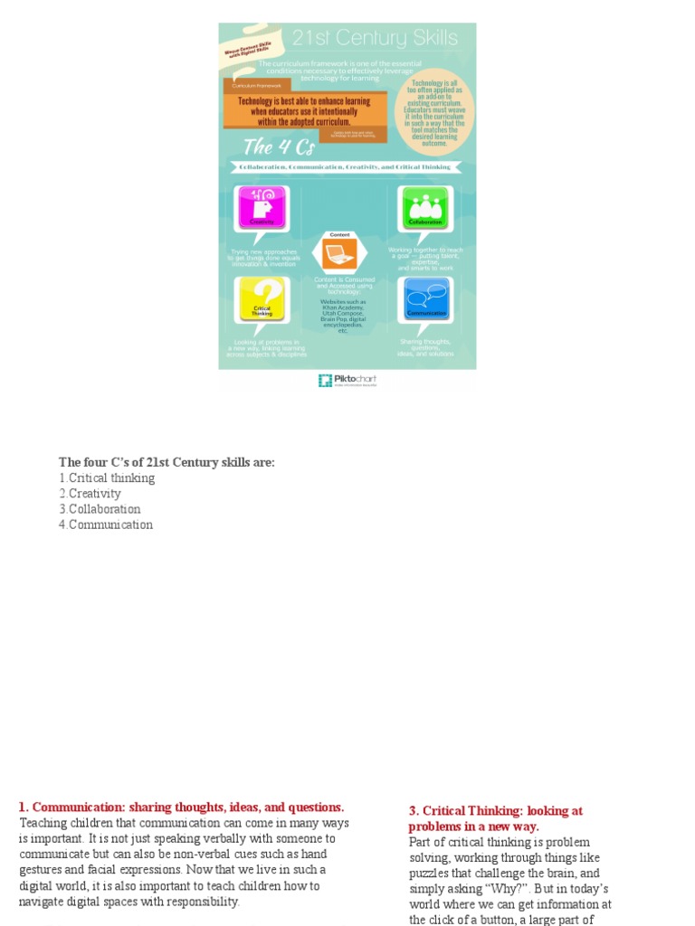 4cs 21st Century Skills | PDF