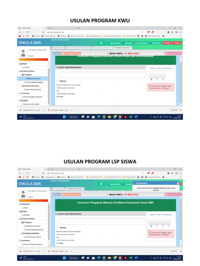 Usulan Program SMK: KWU, LSP, TEFA, Kelas Industri | PDF | Komputer