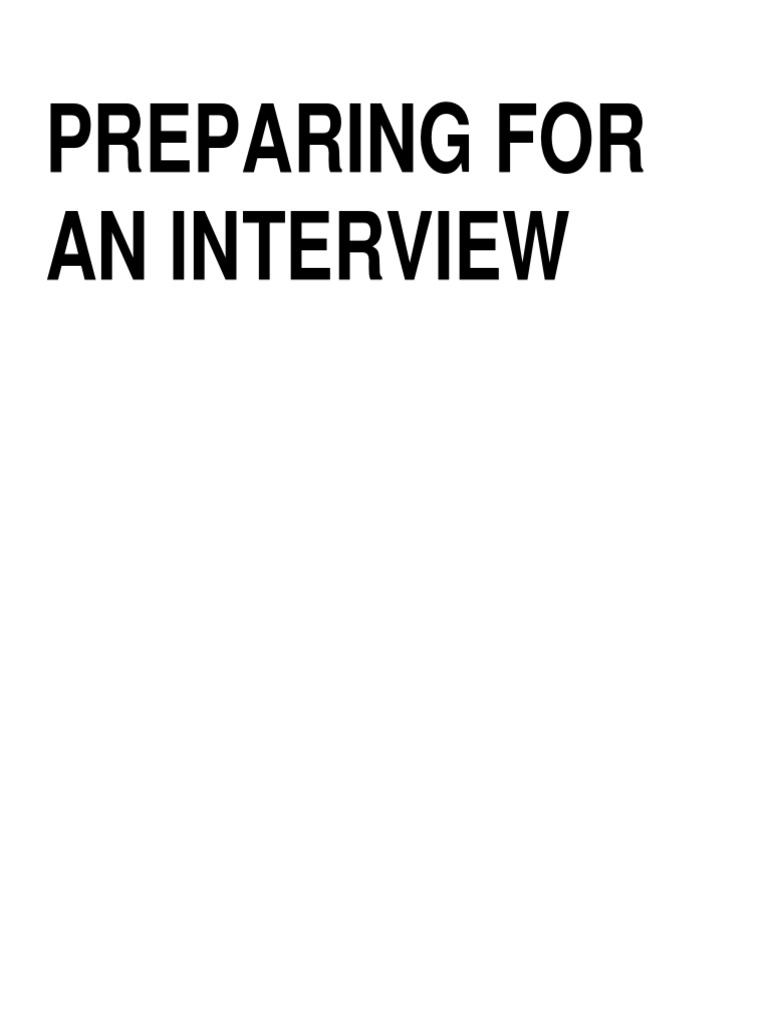 Preparing For An Interview Pdf Clothing