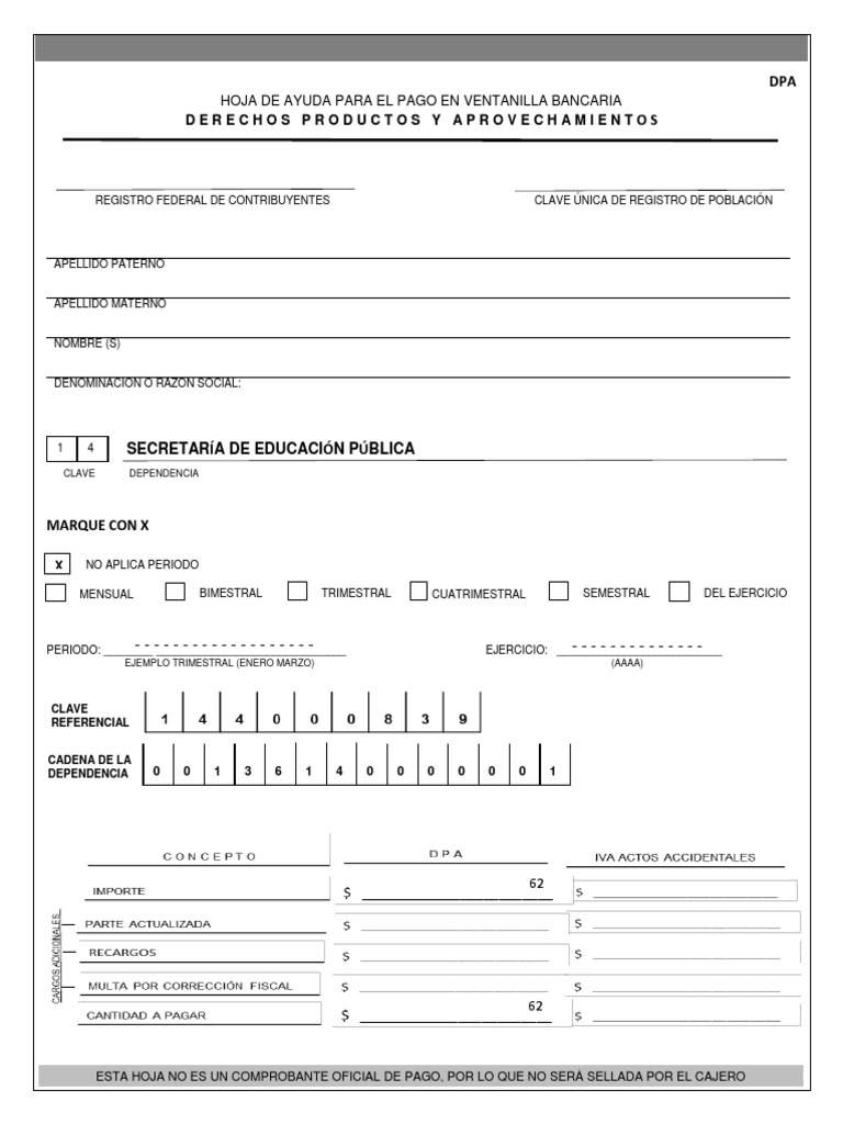 ANEXO 3 Formato Pago Derechos Certificados 1a Vez 2022 | PDF