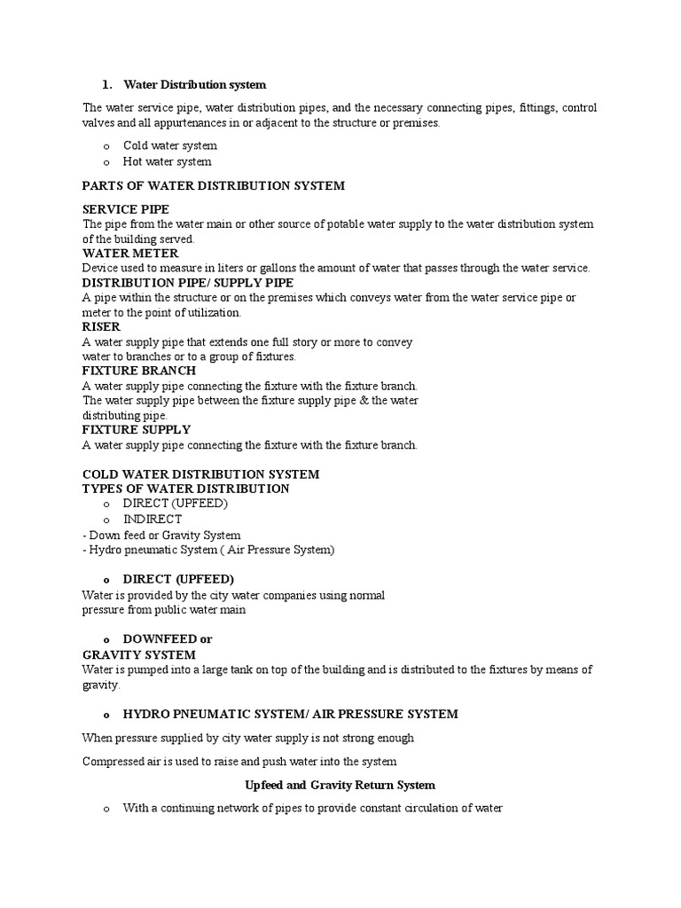 Water Distribution System | PDF | Water | Plumbing