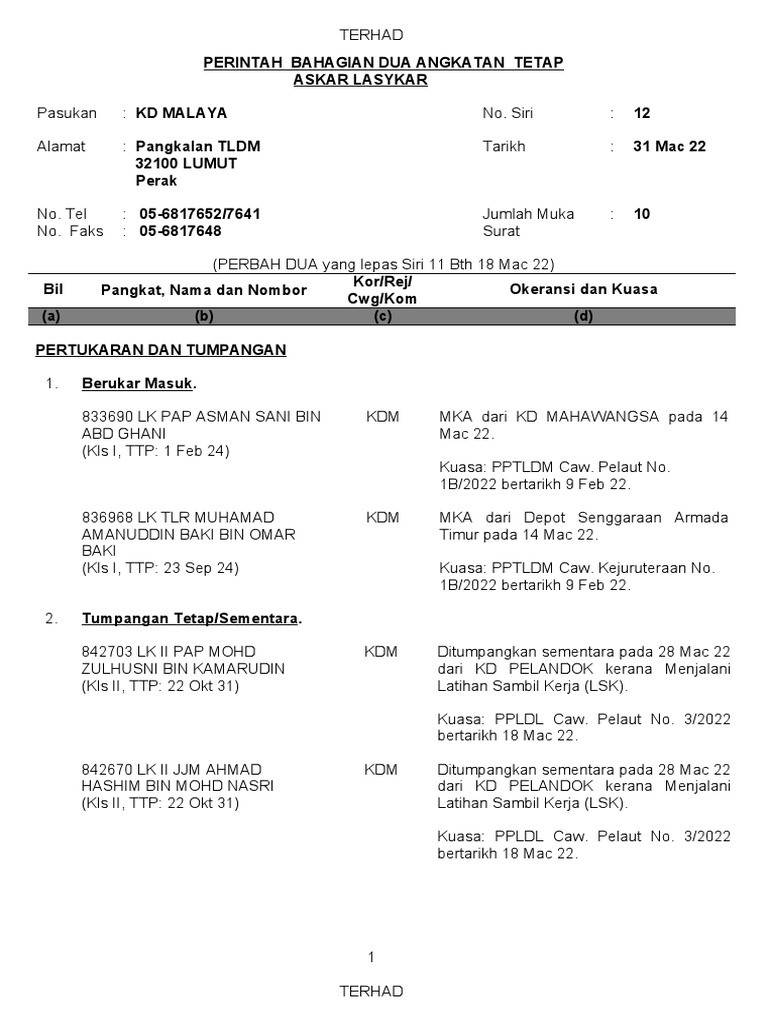 Pto Siri 12 BTH 31 Mac 22 | PDF