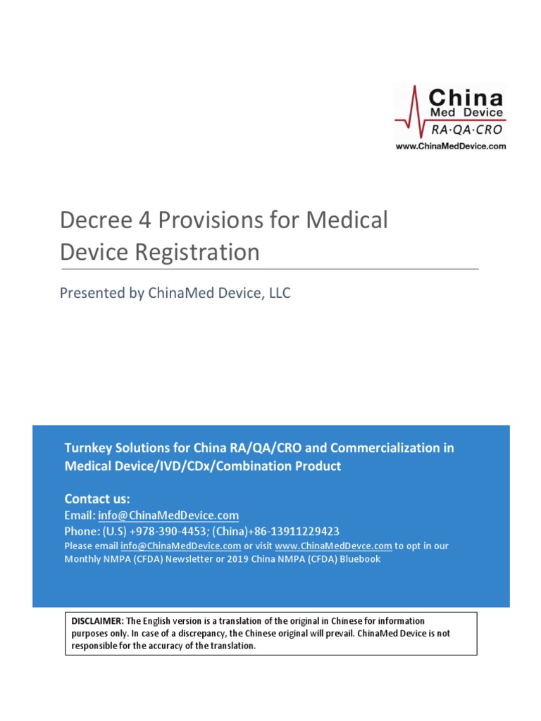 Decree 4 Provisions For Medical Device Registration | PDF | Medical ...