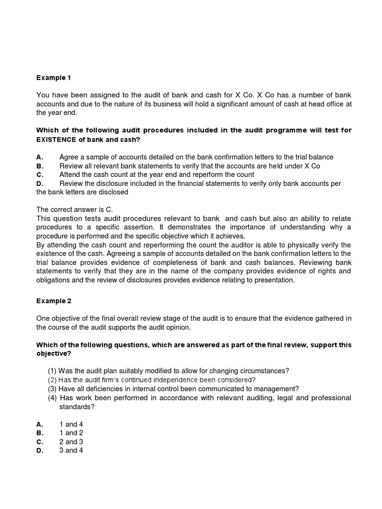 2-F8 MCQ's Questions and Answers | PDF | Going Concern | Auditor's Report