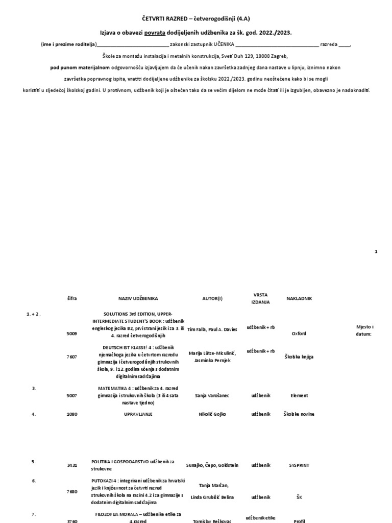 Revers 4a Strojari - 22-23 | PDF