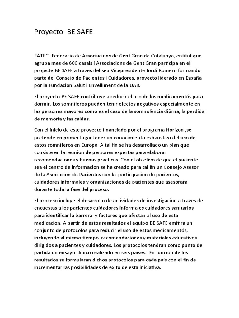 Proyecto BE SAFE | PDF