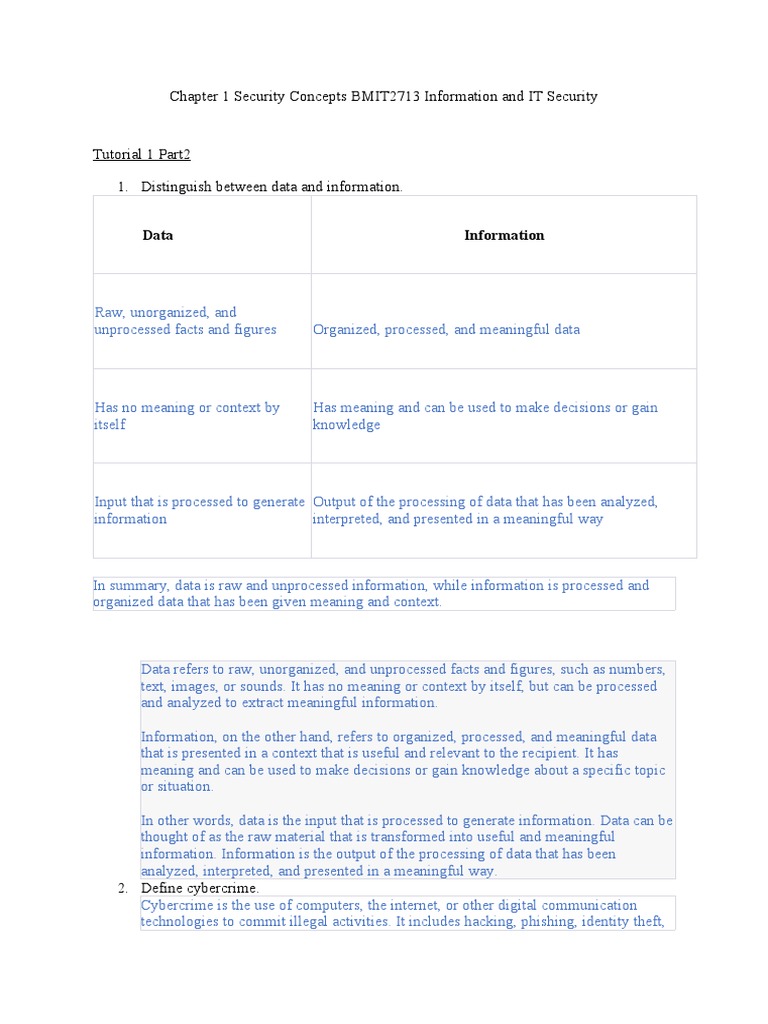 IT Tutorial 1 Part 2 | PDF | Encryption | Information Security