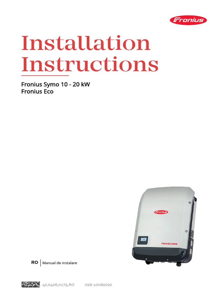 Manual Instalare Fronius Symo | PDF