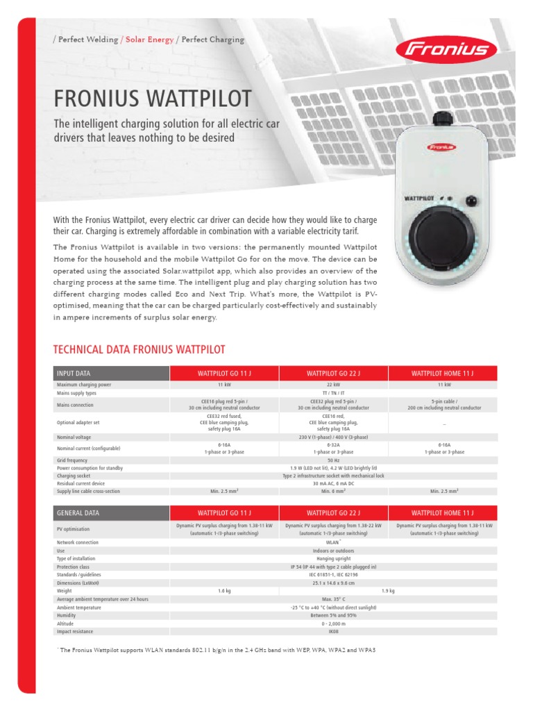 Statie de Incarcare Auto - Fronius Wattpilot | PDF | Ac Power Plugs And ...