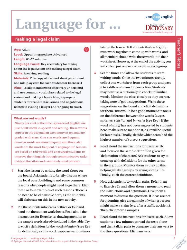 Language For Making A Legal Claim | PDF | Lawyer | Damages