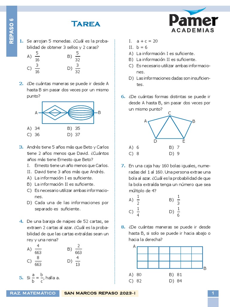 RM - R6 - Prob, Rutas, Suficiencia de Datos, Visualizacion de Figuras en El Espacio - Tarea | PDF