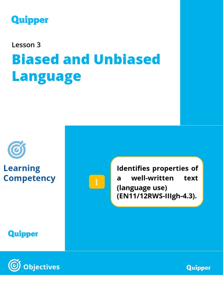 RW 11 - 12 - Unit 8 - Lesson 3 - Biased and Unbiased Language 1 | PDF ...