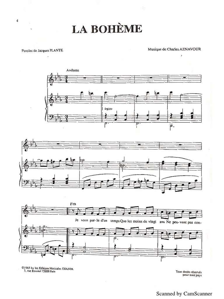 Aznavour, La Boheme | PDF