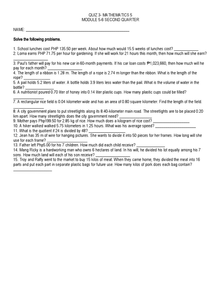 Quiz 3 Math5 | PDF | Teaching Methods & Materials | Technology & Engineering