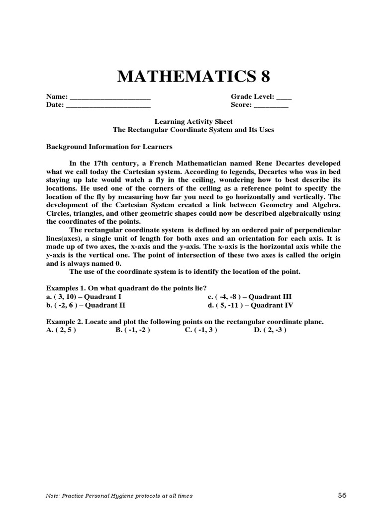 The Rectangular Coordinate System and Its Uses | PDF | Cartesian ...