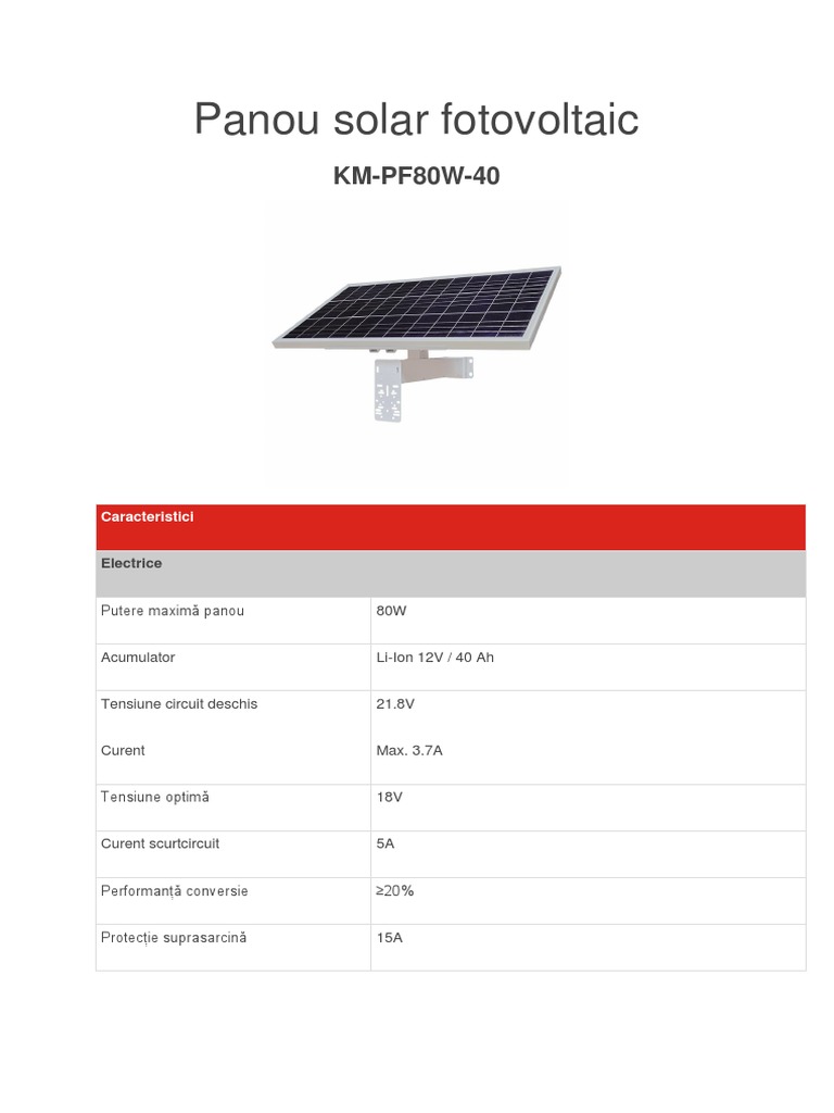 FT8-Panou Solar Fotovoltaic | PDF