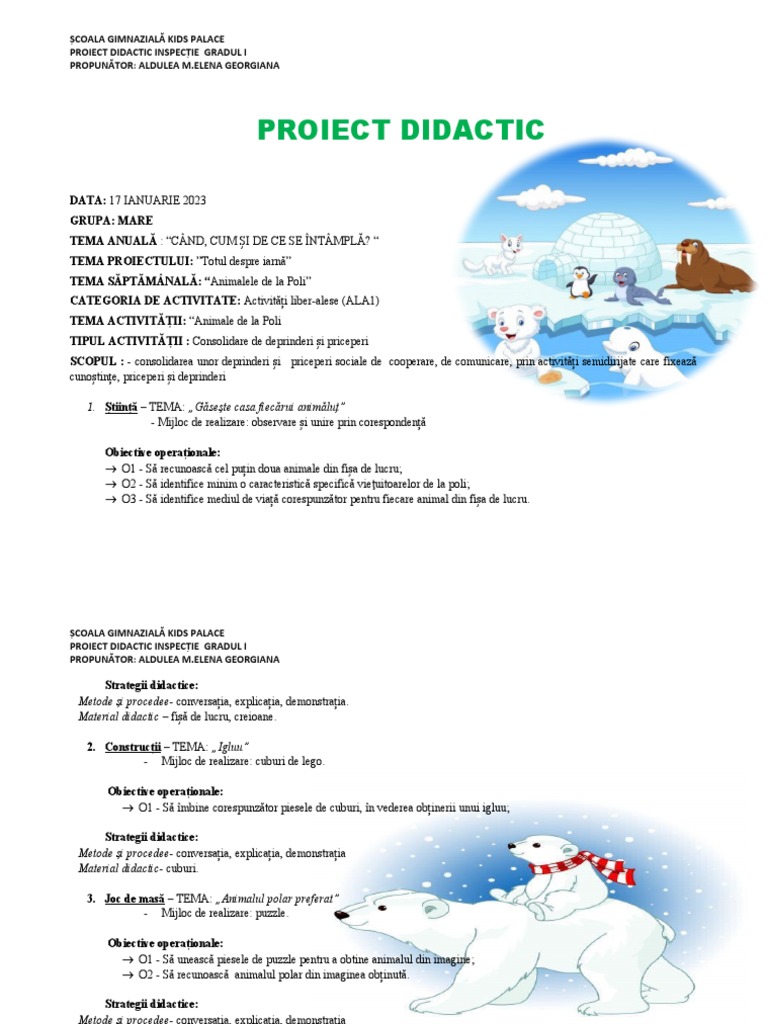 Proiect ALA I - Inspectie Gradul II | PDF