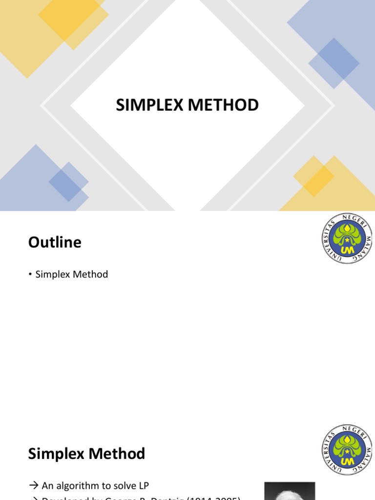 OR1 3 Simplex Method | PDF