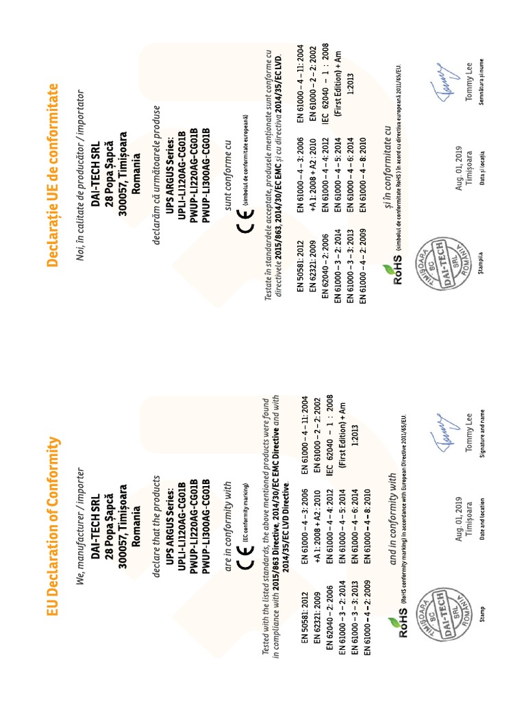 CE11-Fisa Tehnica UPS Argus 3000 Njoy PWUP-LI300AG-CG01B 1800W 230VAC 8 ...