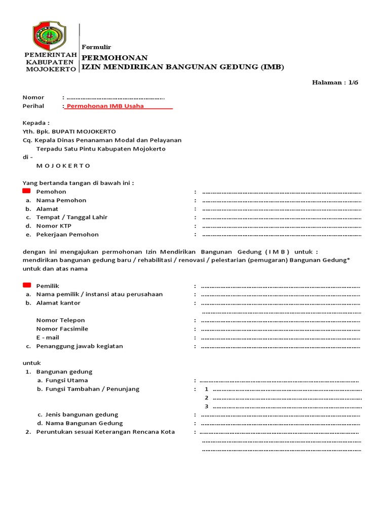 Contoh Form IMB | PDF